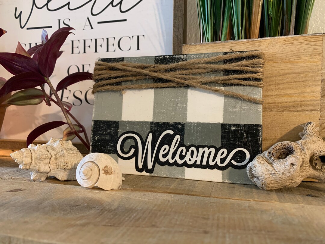 Buffalo Plaid Welcome - Etsy