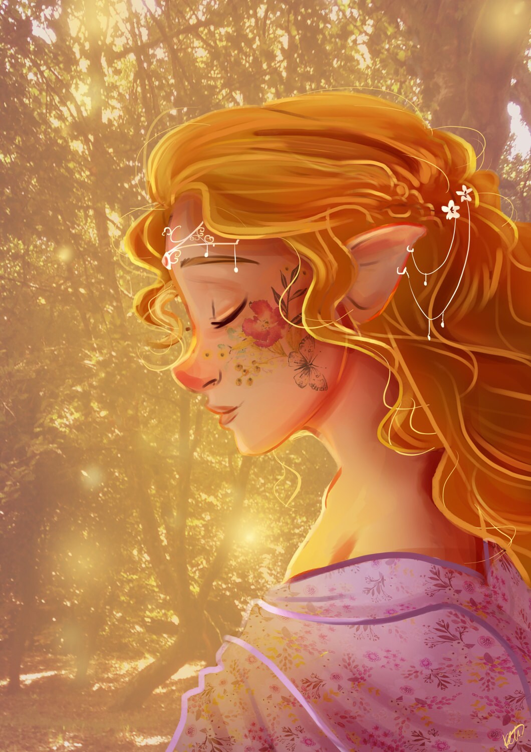 A4 - Autumn Elf Print - Etsy