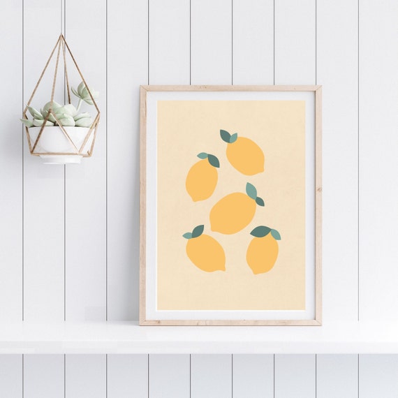 Cute Fruit Lemon Print Digital Download Printable Wall Art - Etsy