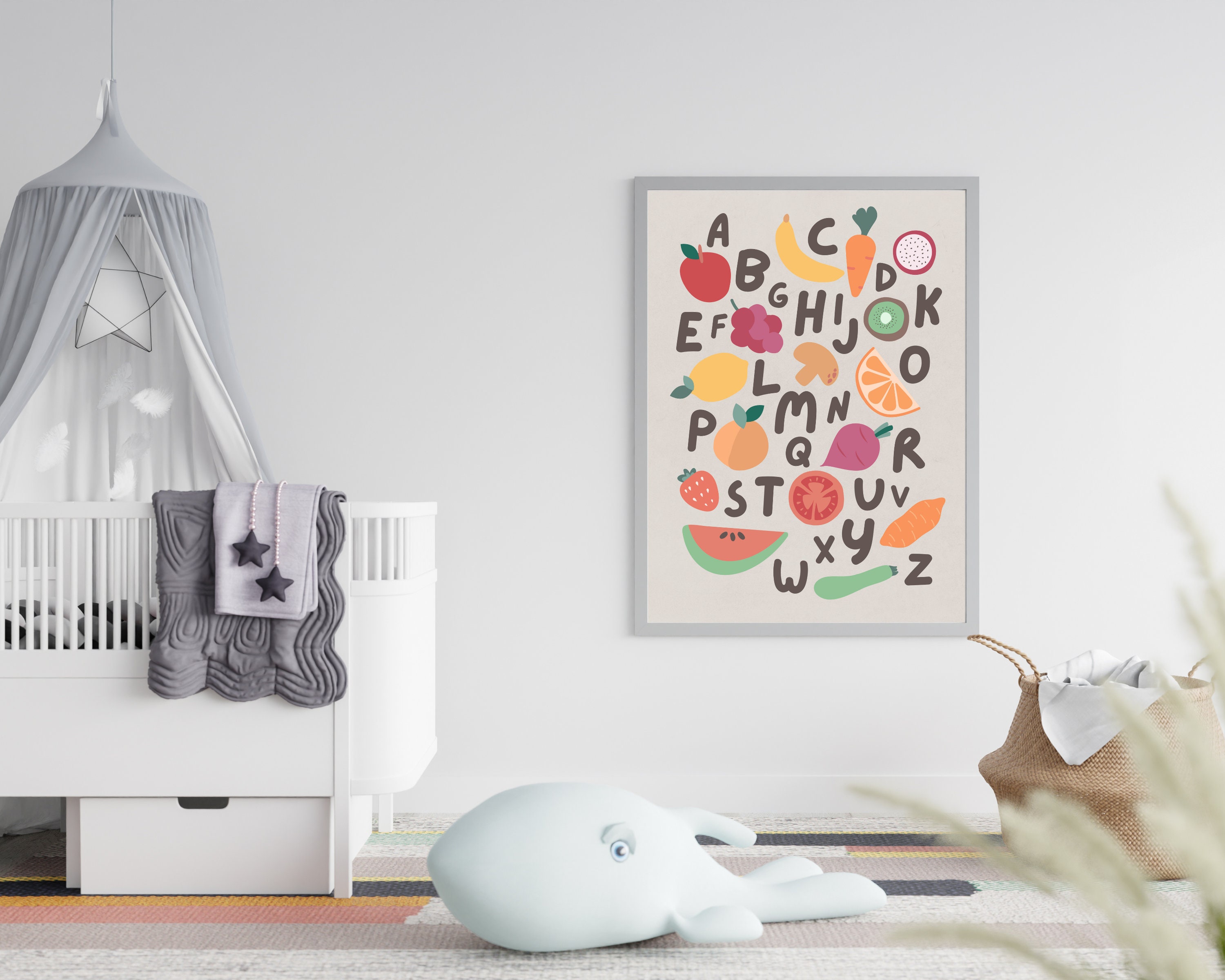 Fruit & Veggie Alphabet Print Digital Download Printable Wall Art ...