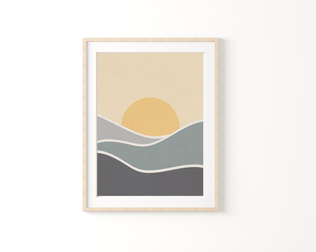 Ocean Sunrise Print, Digital Download, Printable Wall Art, Nursery Art ...