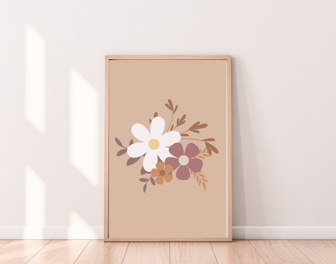Boho Daisy Prints, Set of 2, Digital Download, Printable Wall Art ...