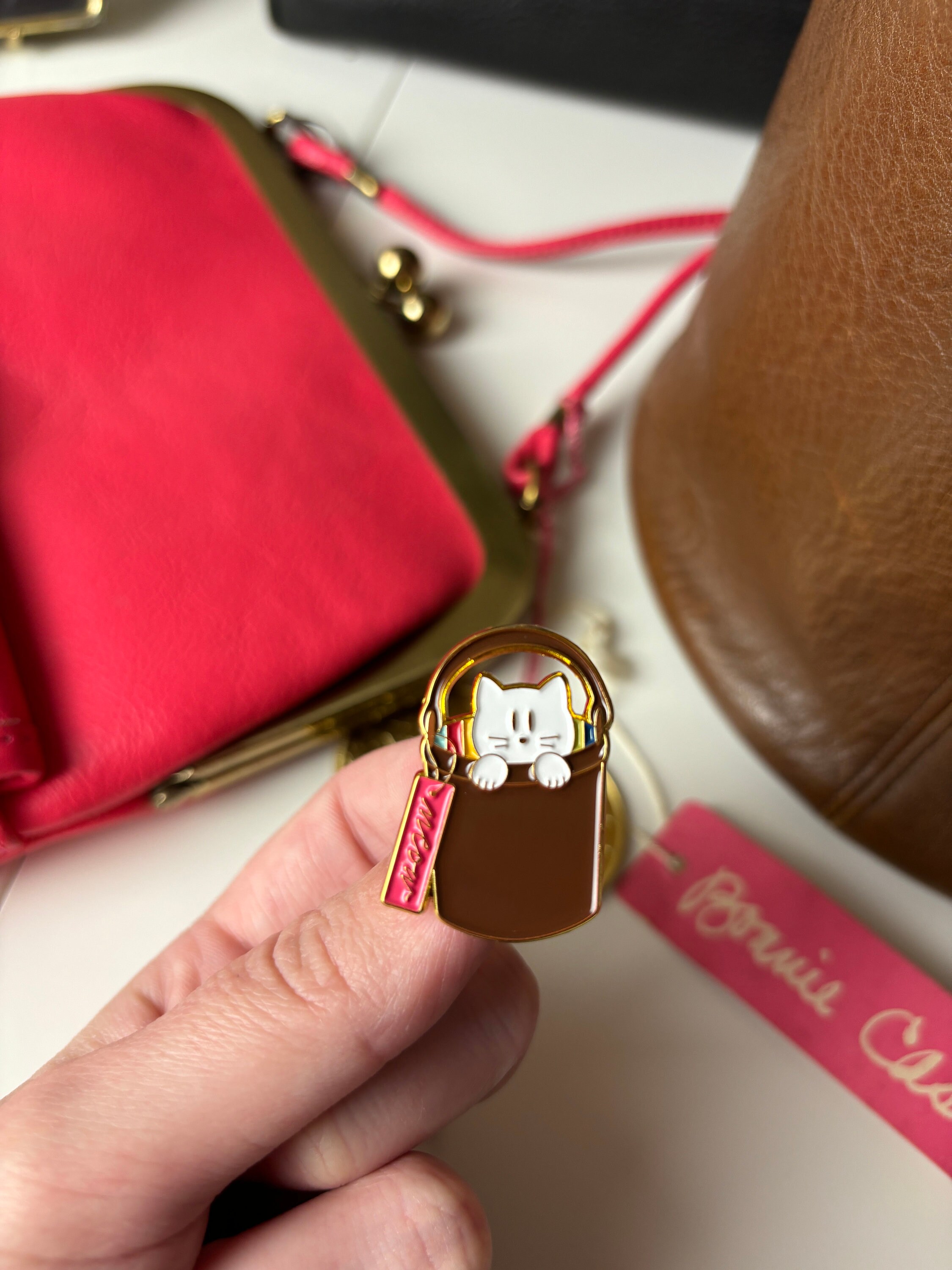 Vintage Coach Inspired Cat-n-carry Handbag Enamel Pin - Etsy