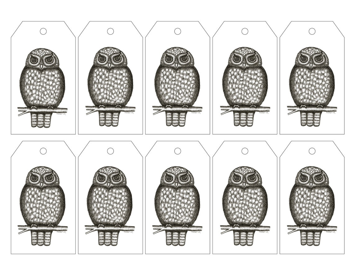 Printable Gift Tags, Instant Download, Digital Download, Pen and Ink ...