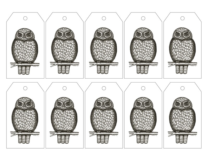 Printable Gift Tags, Instant Download, Digital Download, Pen and Ink ...