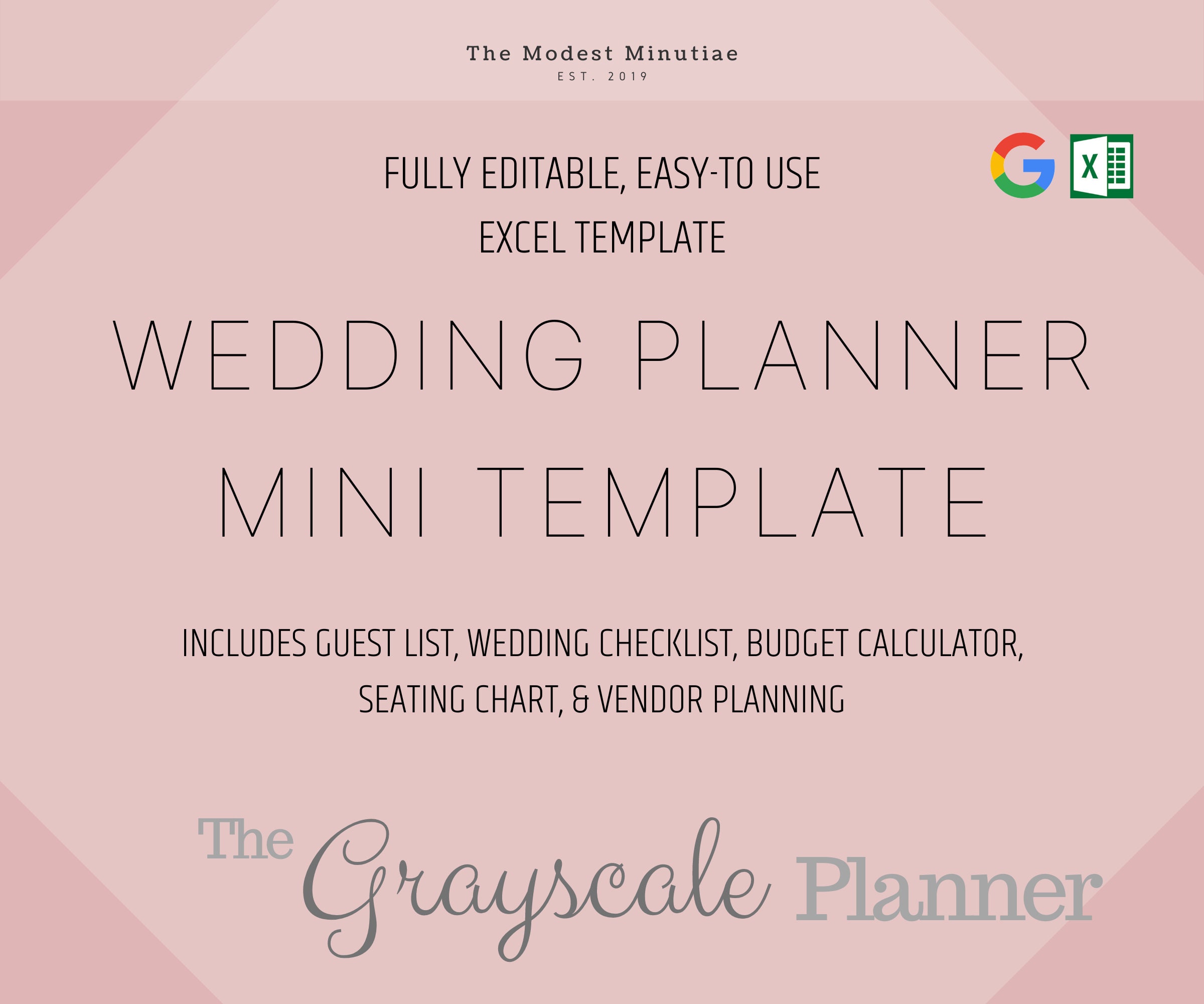 Gray Wedding Planning Mini Template Paper & Party Supplies Stationery ...