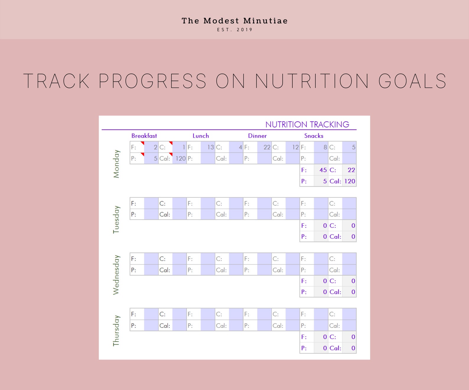Weekly Bullet Journal - Purple Excel Template - Etsy