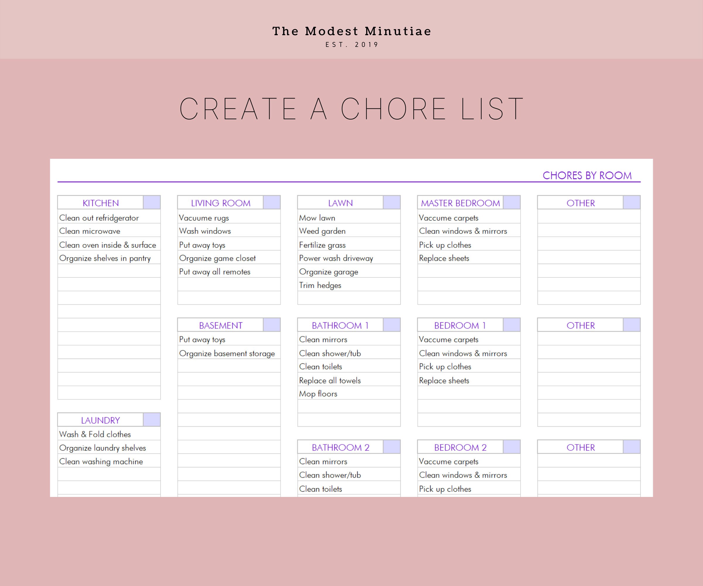 Weekly Bullet Journal Purple Excel Template - Etsy