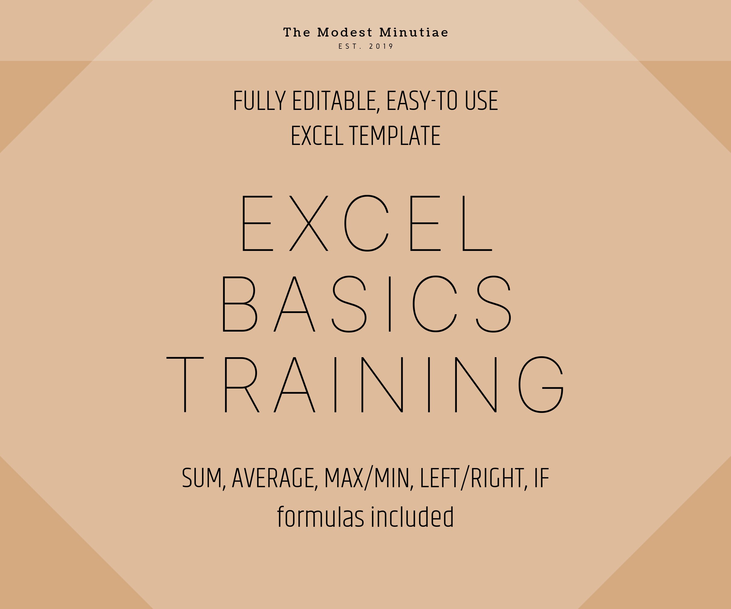 Excel Basic Formulas Tutorial Template - Etsy