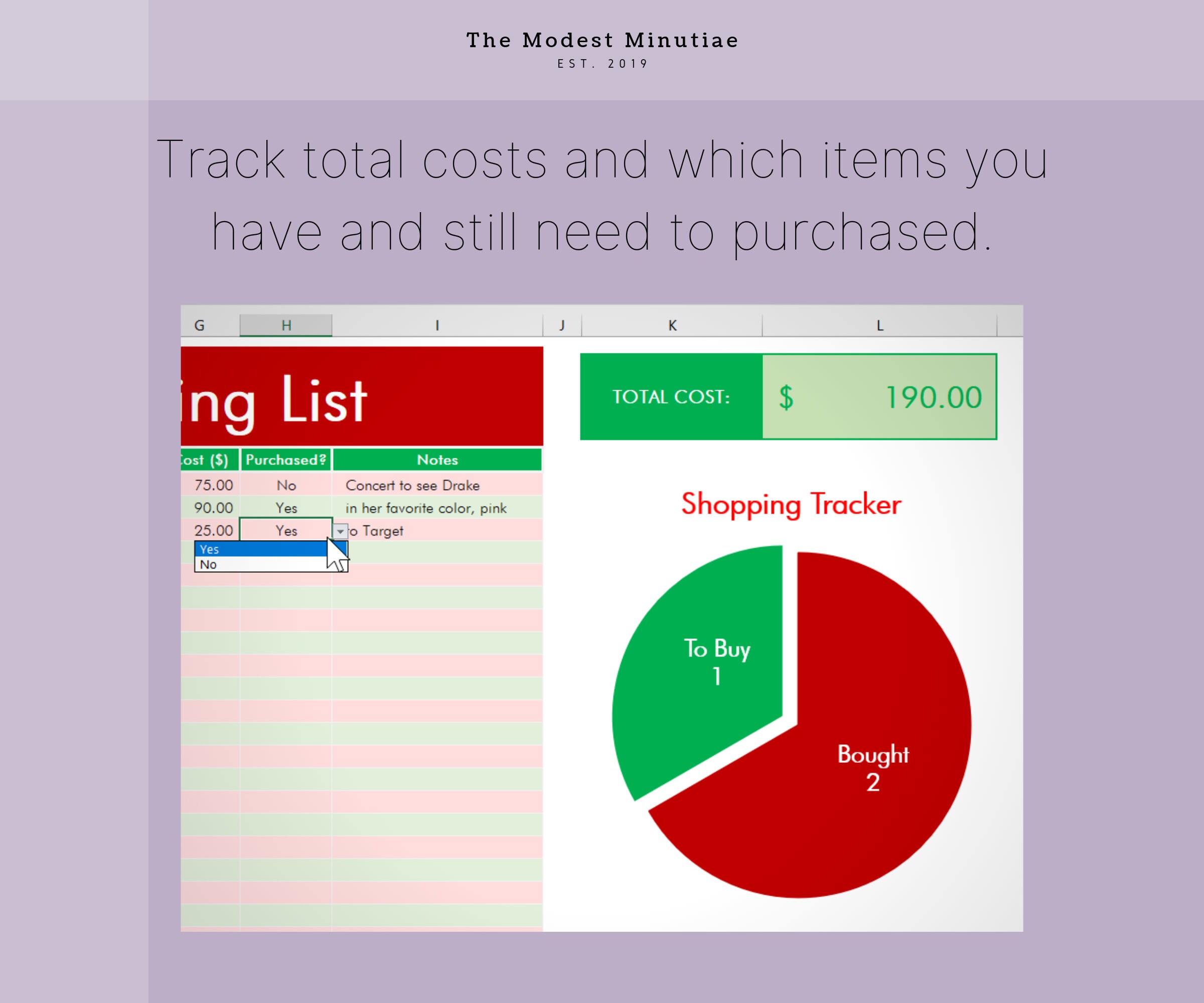 Christmas Gift Excel Planning & Printable Shopping List - Etsy