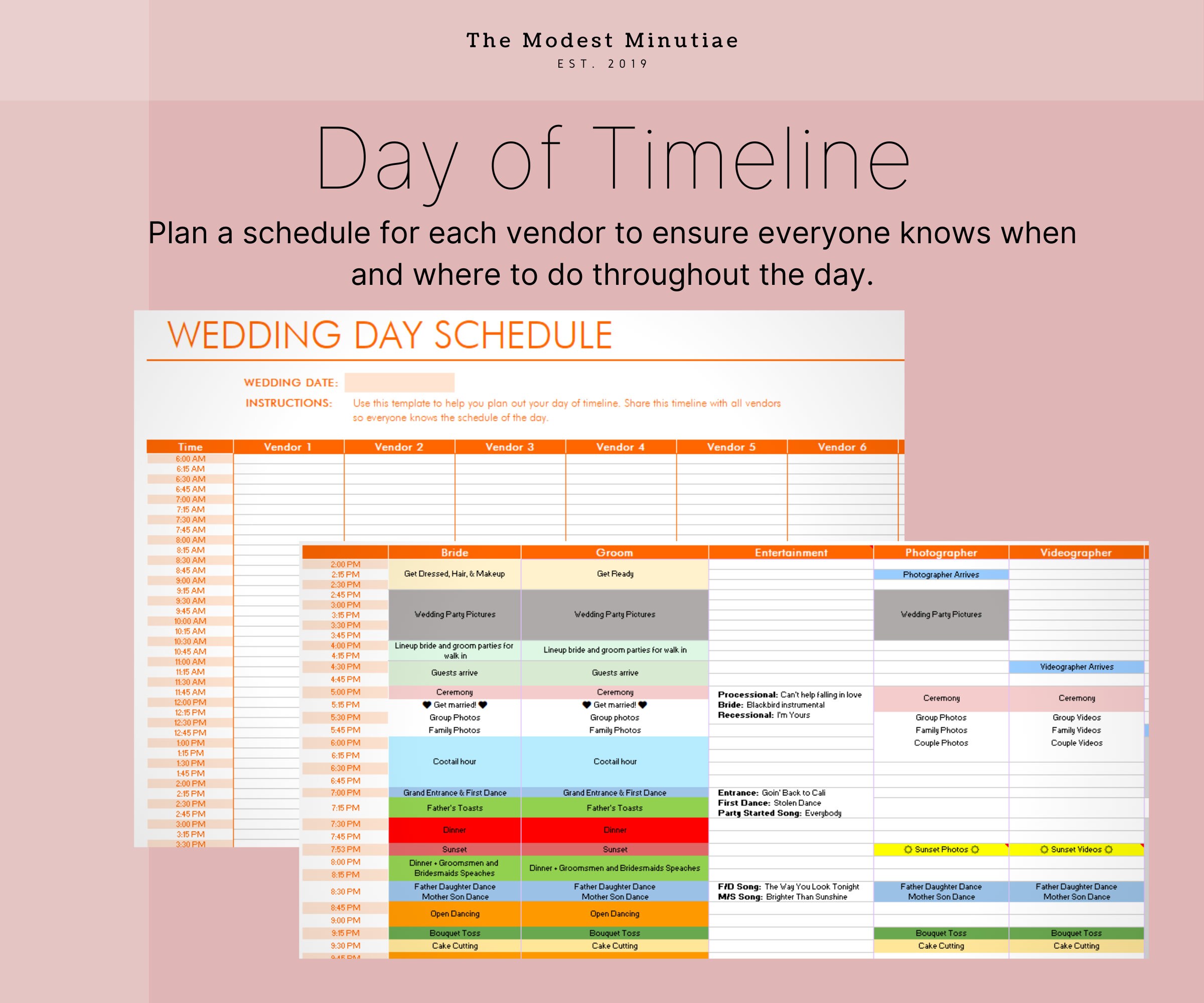 Comprehensive Wedding Planning Excel Template Orange - Etsy