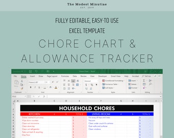 Google Sheets Family Chore Chart Template, Allowance Tracker, Digital ...