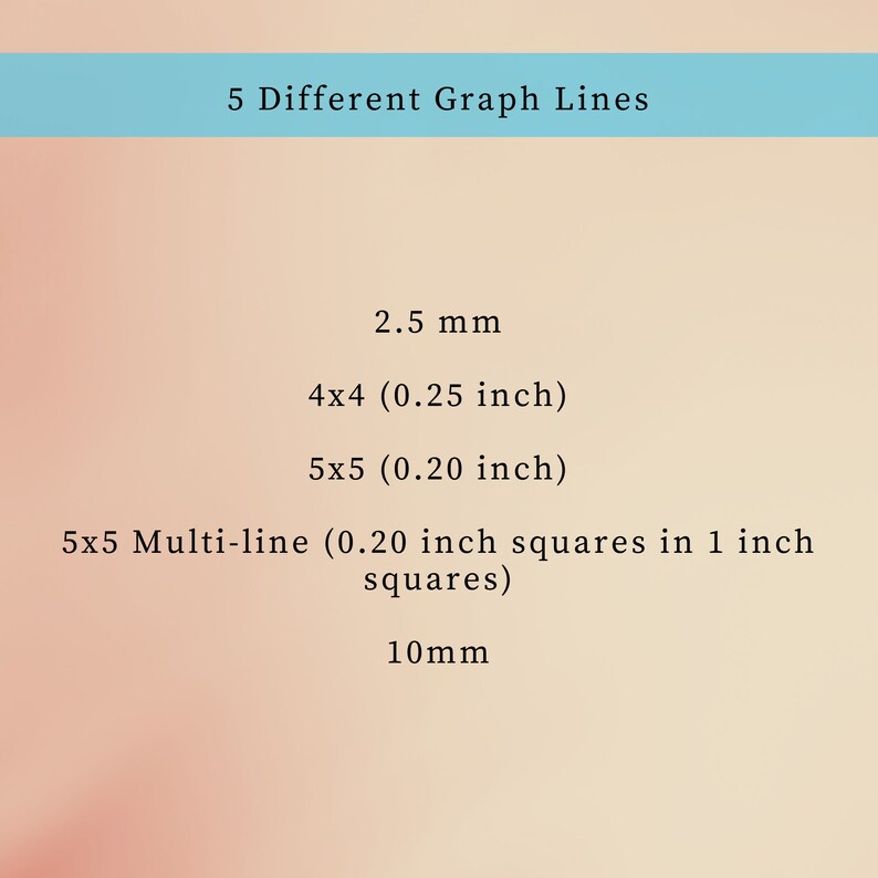 Colored Printable Graph Paper PDF -letter & A4- 2.5mm, 10mm, 4x4, 5x5 ...