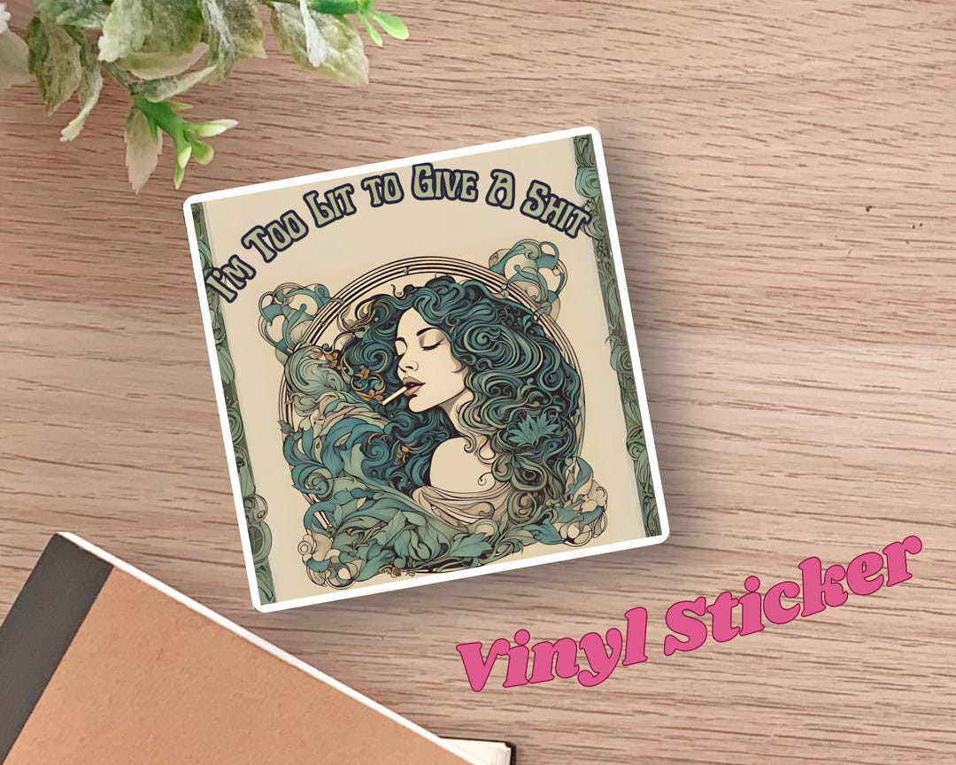 420 Woman beautiful Art Nouveau Sticker 1pcs VINYL Stickers for ...