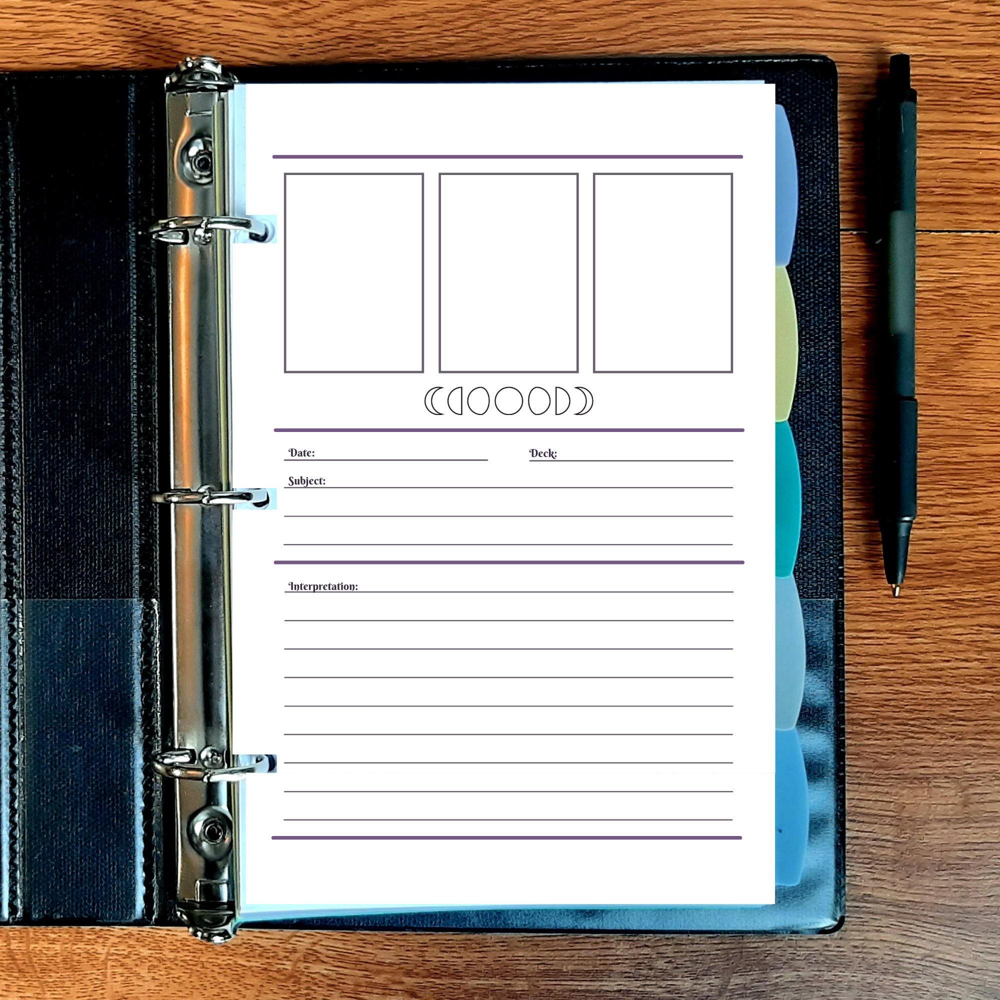 Printable TAROT Journal - 3 Card Spread | Print Your Own Grimoire | A6 ...