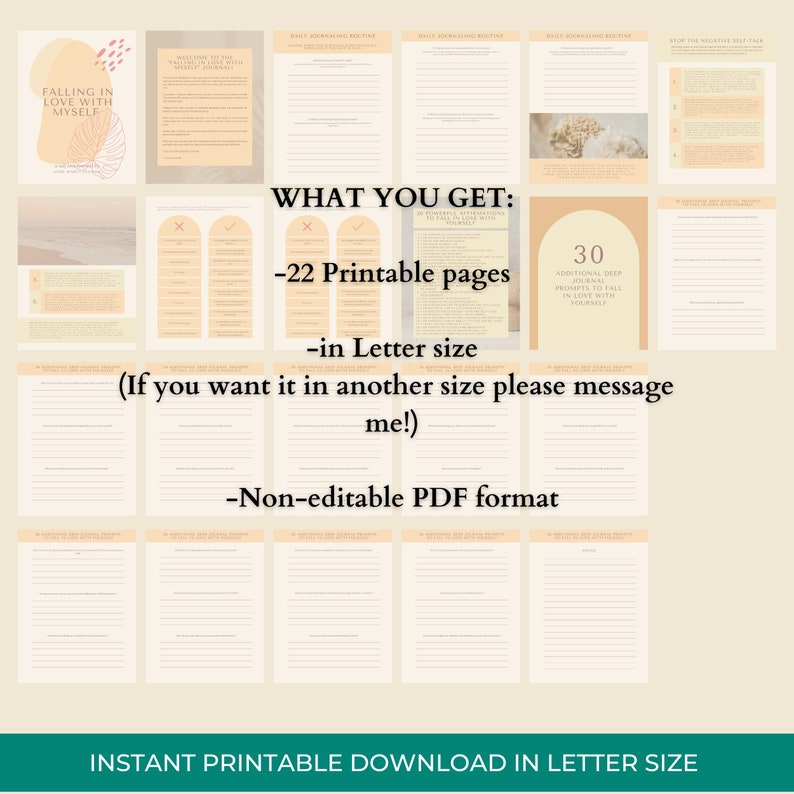 SELF LOVE WORKBOOK / in Letter Size / Journal on Self Love - Mental ...