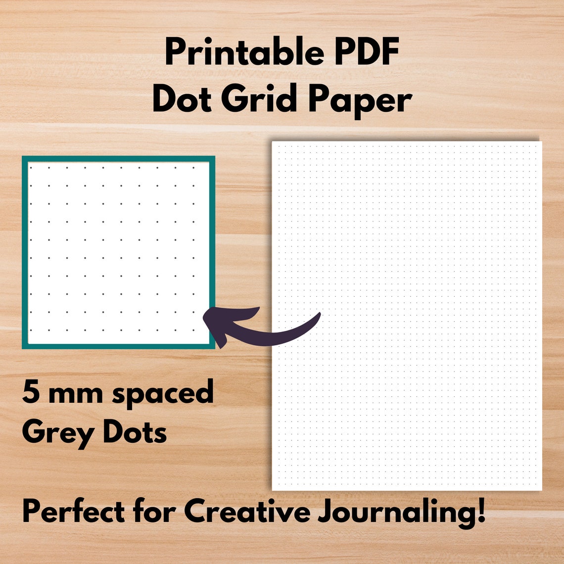 Printable Dot Grid Graph Paper A4, A5, Half-letter and Letter Print at ...
