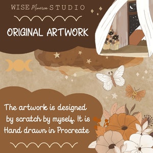 Moon Cycle Full Page Sticker, Journal Stickers, Planner Stickers - Etsy