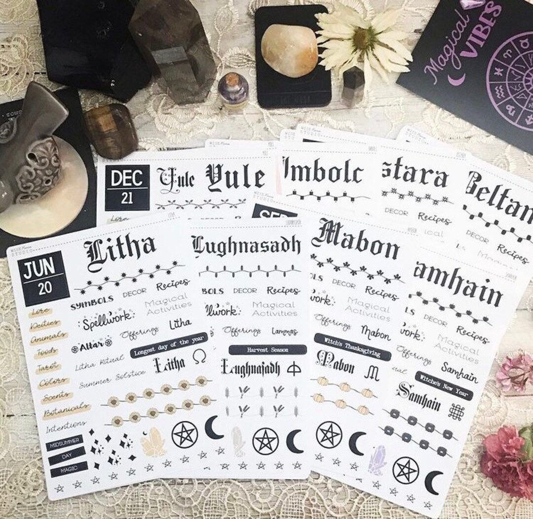 BUNDLE Journal Kit, Planner Stickers, Wiccan Pagan Sabbats (all 8) - Etsy