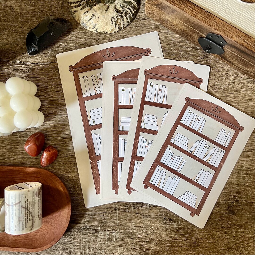 Bookshelf Journal Stickers, Planner Stickers, Full Page Sticker - Etsy
