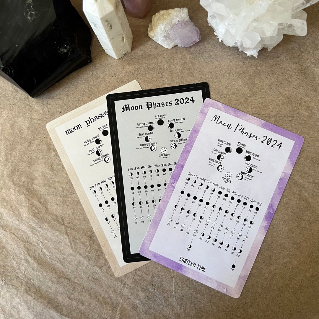 2024 Moon Phases Calendar, Planner Stickers, Journal Stickers - Etsy UK