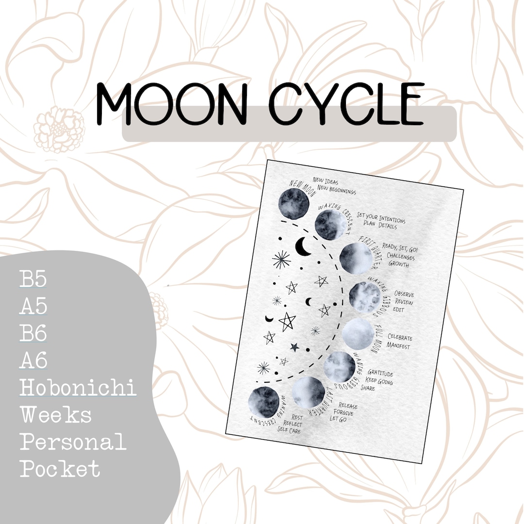 Moon Cycle Full Page Sticker Journal Stickers Planner - Etsy