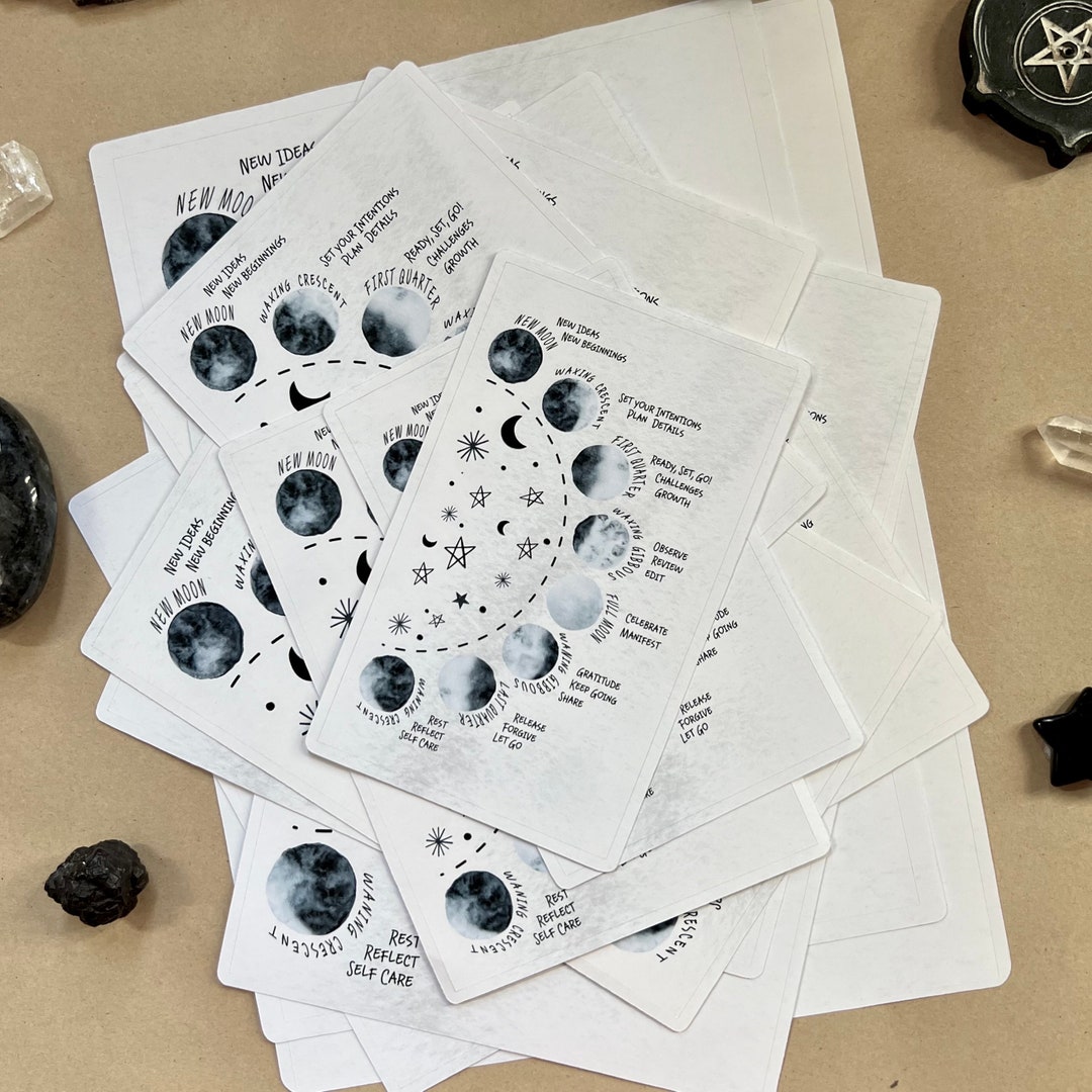 Moon Cycle Full Page Sticker, Journal Stickers, Planner Stickers - Etsy