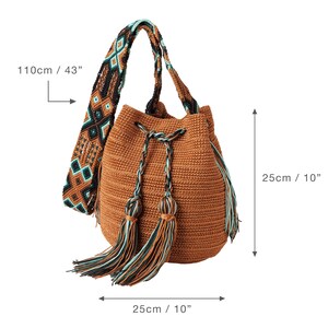 Brown Crochet Bag, Handmade Crochet Bag, Tote Crochet Bag, Crossbody ...