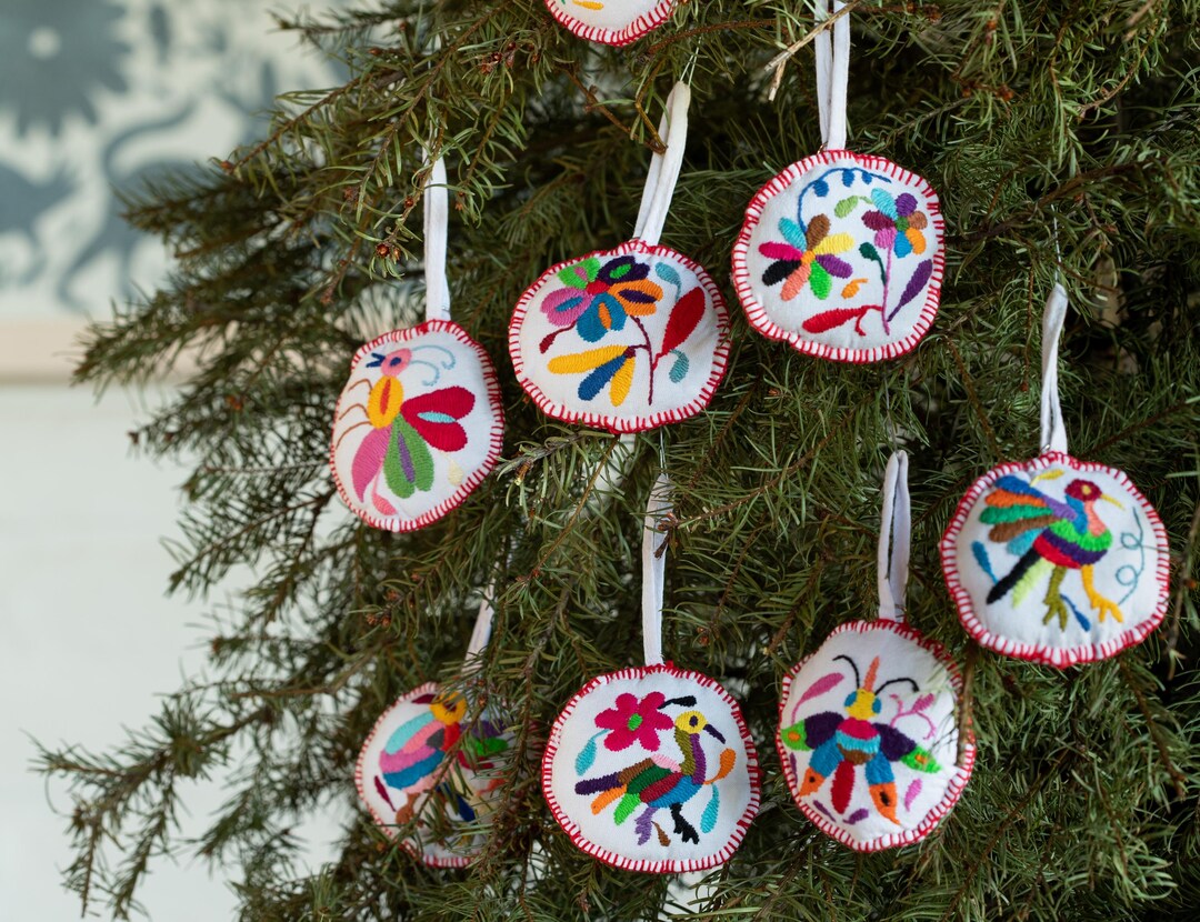 Hand Embroidered Mexican Otomi Key Ring - Etsy