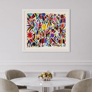 Rainbow Multicolored Otomi Mexican Embroidery Wall Art Unframed - Etsy