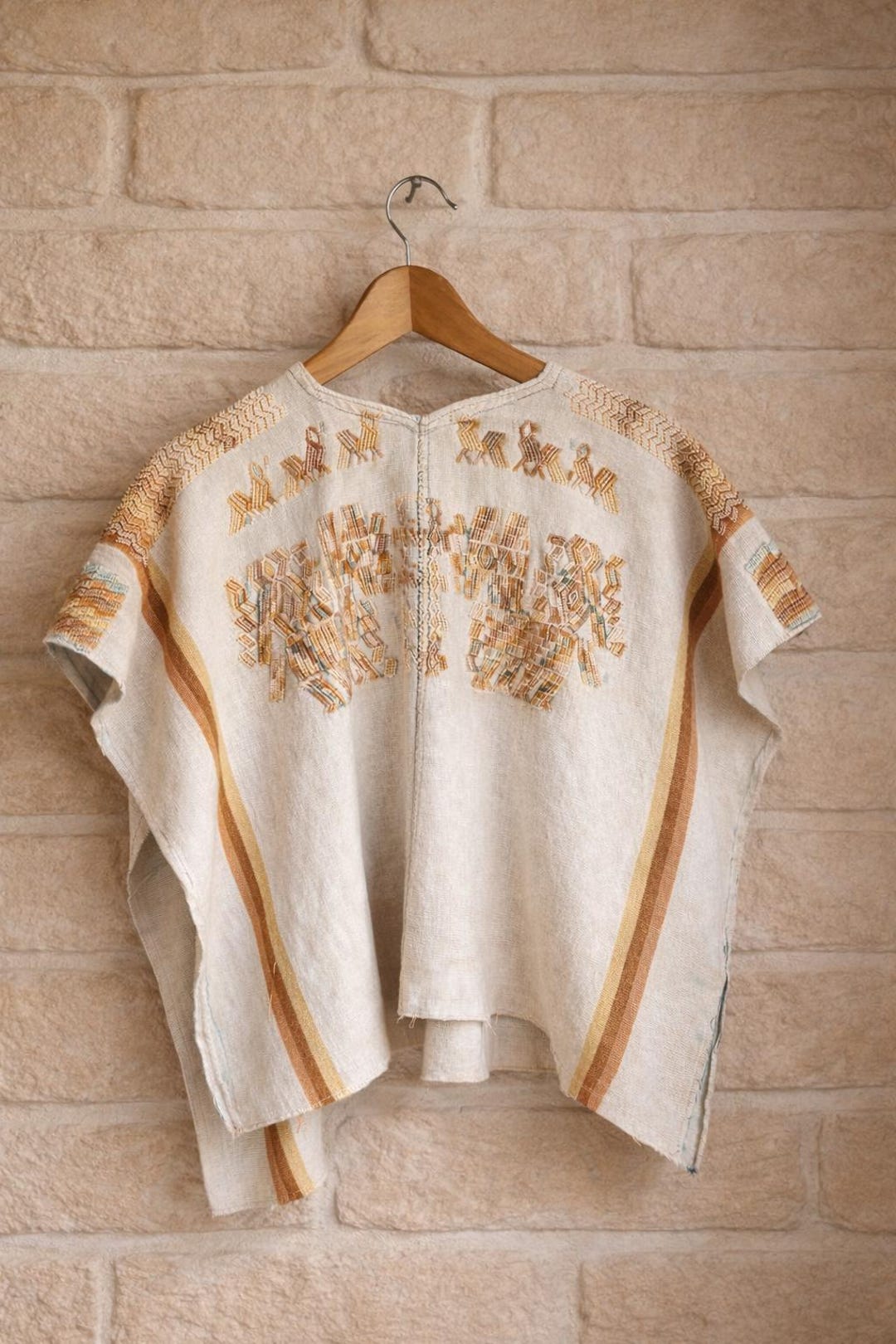 Vintage Chajul Huipil Maya Ixil Handwoven Blouse, Neutral Embroidered ...