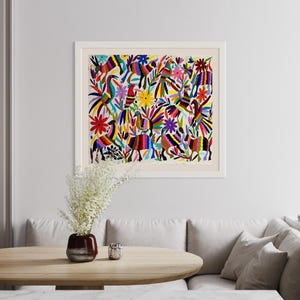 Rainbow Multicolored Otomi Mexican Embroidery Wall Art Unframed - Etsy