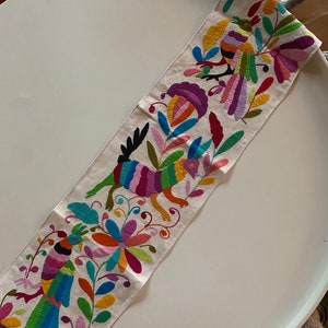 Mexican Otomi Rainbow Narrow Table Runner Embroider for Home - Etsy