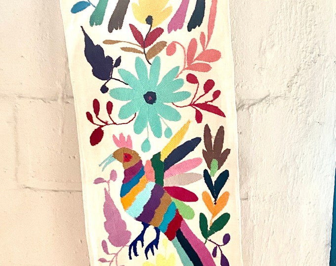 Mexican Otomi Rainbow Narrow Table Runner Embroider for Home Decor - Etsy