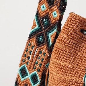 Brown Crochet Bag, Handmade Crochet Bag, Tote Crochet Bag, Crossbody ...