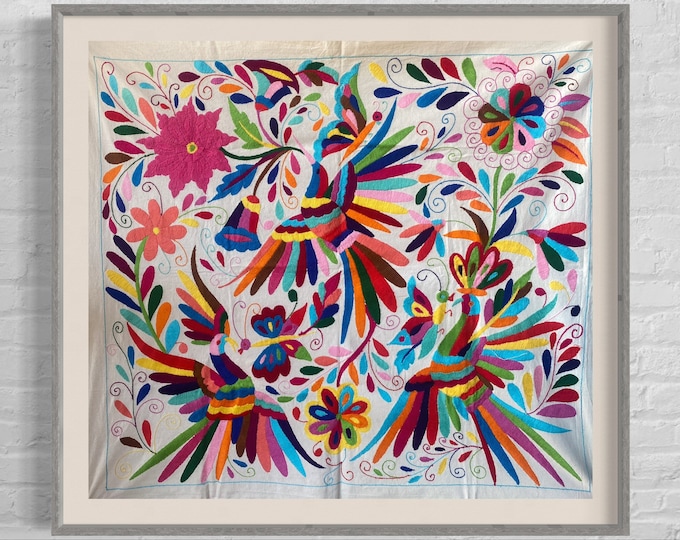 Otomi Wall Art, Tenango Multicolored Mexican Embroidery, Wall Décor ...