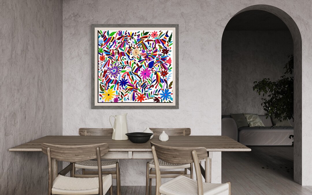 Handembroidered Rainbow Otomi Mexican Wall Embroidery unframed, READY ...