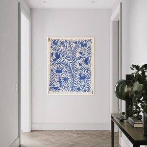 Blue Mexican Otomi Hand Embroidered Wall Hanging Tapestry Gift. Ready ...