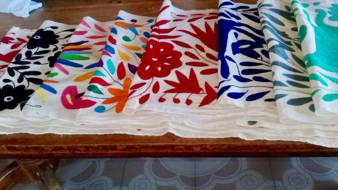 Handmade Otomi Table Runner: Embroidered Mexican Home Decor _ Made to ...