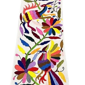 Mexican Otomi Rainbow Narrow Table Runner Embroider for Home Decor - Etsy