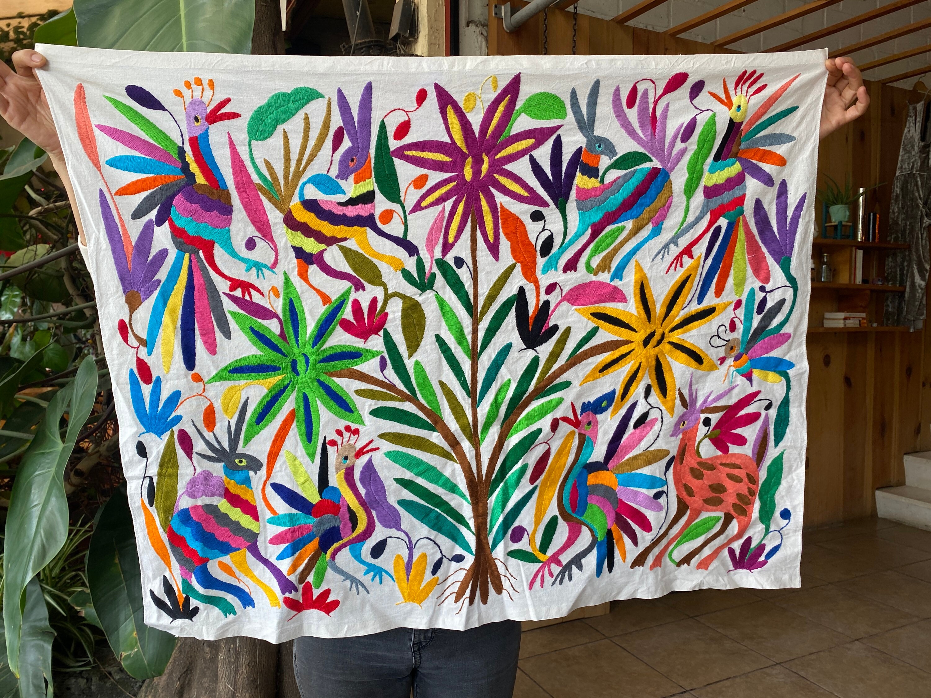 Otomi Wall Hanging / Tenango Multicolored Mexican Embroidery / - Etsy