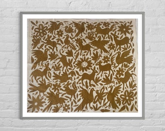 Hand Embroidered Otomi Wall Hanging: Mexican Folk Art, Rainbow Fish ...