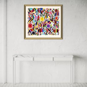 Rainbow Multicolored Otomi Mexican Embroidery Wall Art Unframed - Etsy