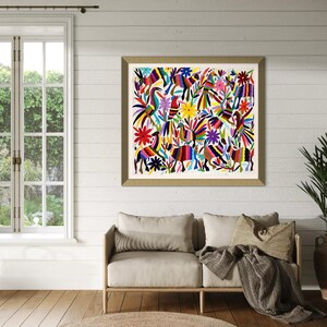 Rainbow Multicolored Otomi Mexican Embroidery Wall Art Unframed - Etsy