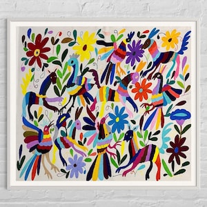 Rainbow Otomi Tapestry: Mexican Textile Wall Art - Etsy