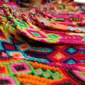 Mexican Friendship Bracelet Set / 1" Wide / Boho Gypsy Hippie Bracelet ...