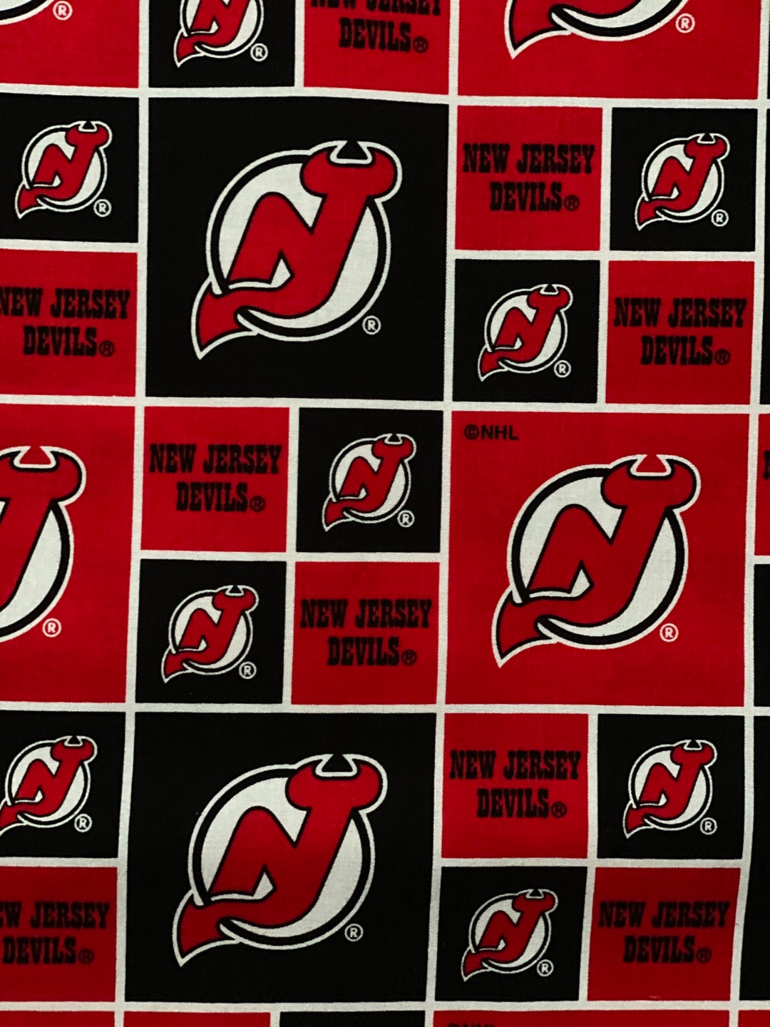 New Jersey Devils Hockey Fabric - Etsy
