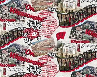 Wisconsin Badgers Fabric - Etsy