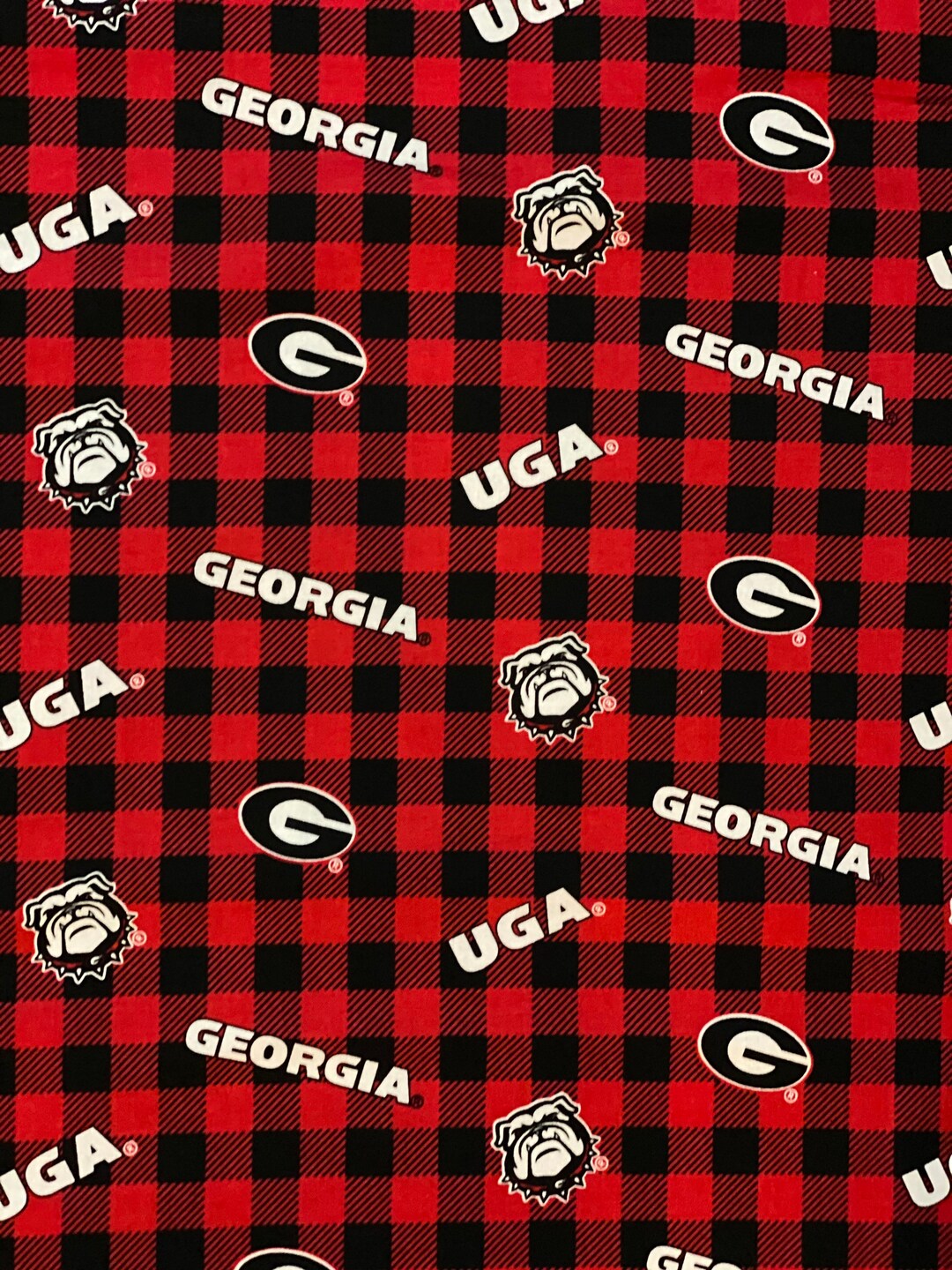 Georgia Bulldogs Plaid Fabric - Etsy