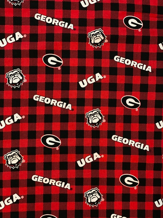 Georgia Bulldogs Plaid Fabric | Etsy